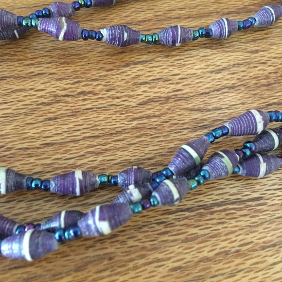 Accessories | Purple Handmade Multi Strand Bead Necklace | Poshmark